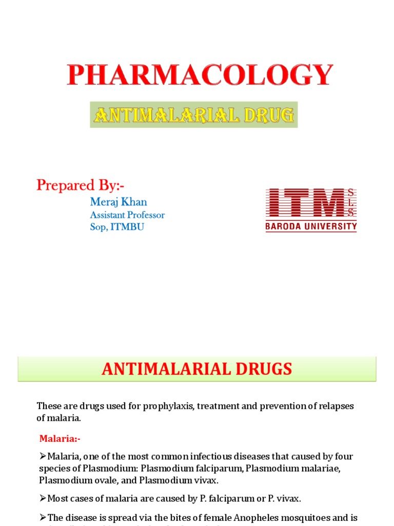 Antimalarial Drug Cology | PDF | Malaria | Plasmodium Falciparum