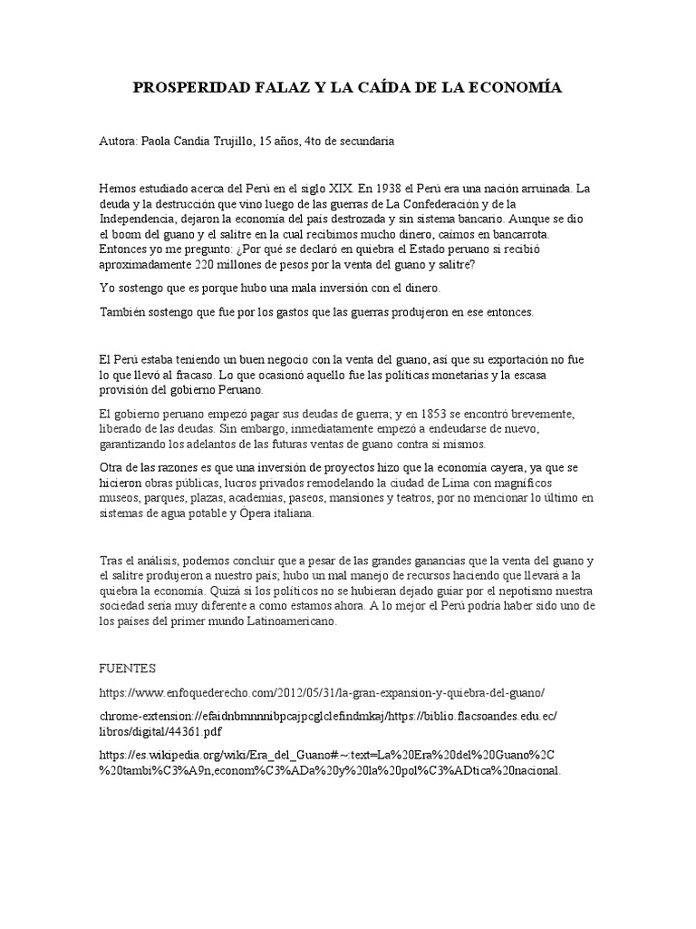 Prosperidad falaz y la caída de la economía | PDF