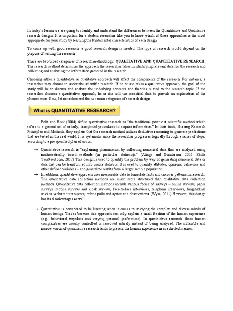 Quantitative Research | PDF | Methodology | Quantitative Research