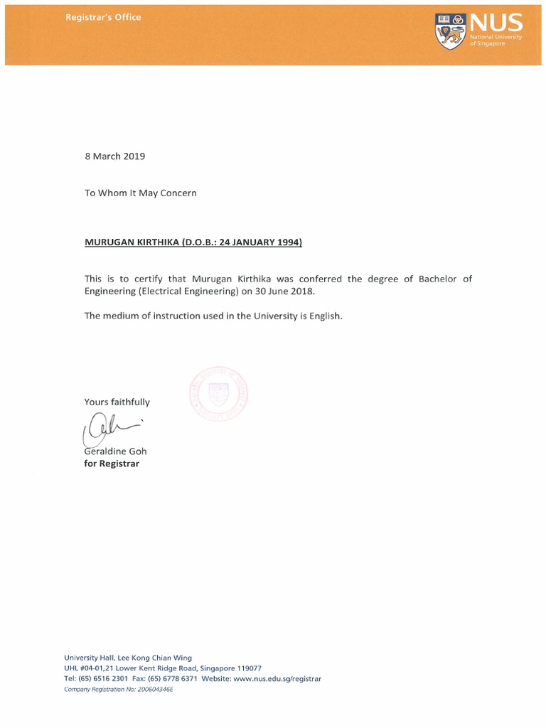 Certification Letter - Murugan Kirthika | PDF