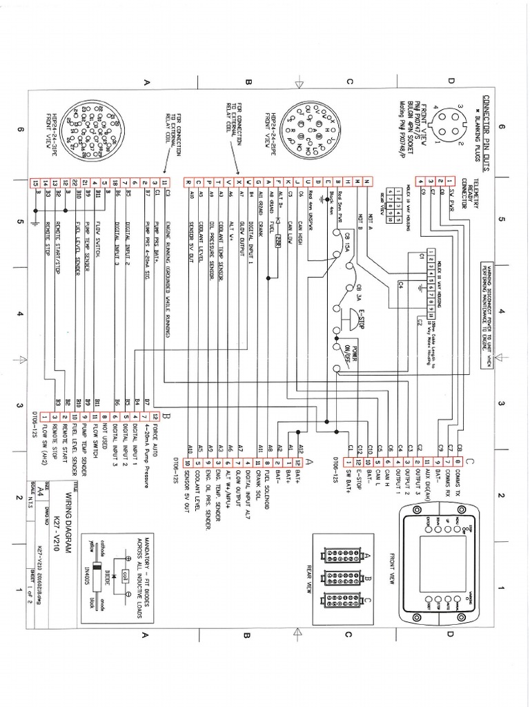 K27 Engine Control Panel J1939 Dealer Manual | PDF