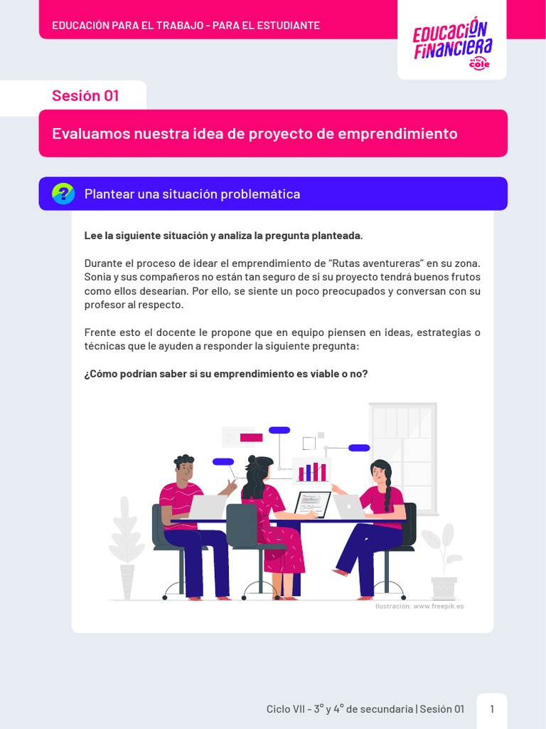 Ept U1 s1 3ero Y4to Estudiante v2 | PDF | Ahorro | Iniciativa empresarial