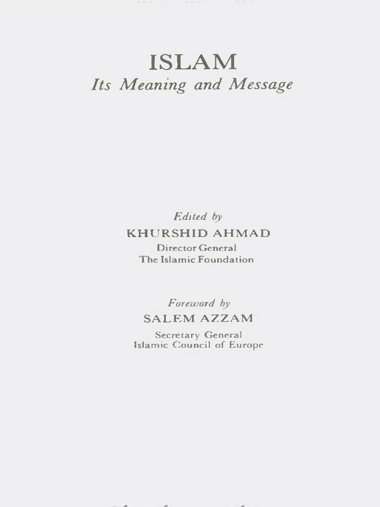 Islam Its Meaning and Message | PDF | Abrahamic Religions