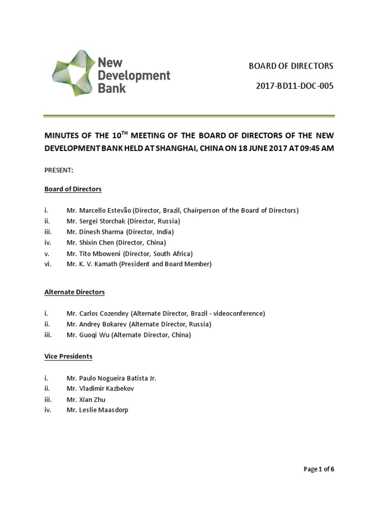 Minutes of The 10th BoD Meeting | PDF | Internal Audit | Chief ...