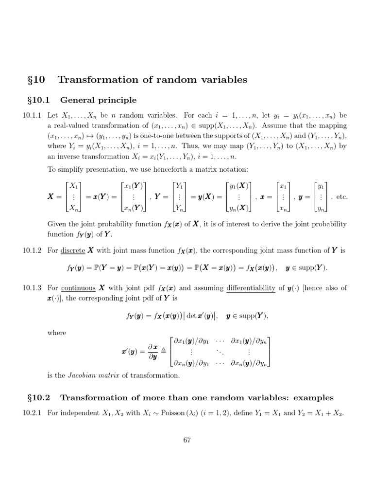 Random Variable Transformations | PDF | Probability Density Function ...