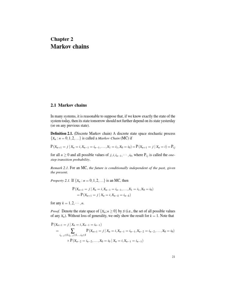 Chapter 2 | PDF | Markov Chain | Mathematical Concepts