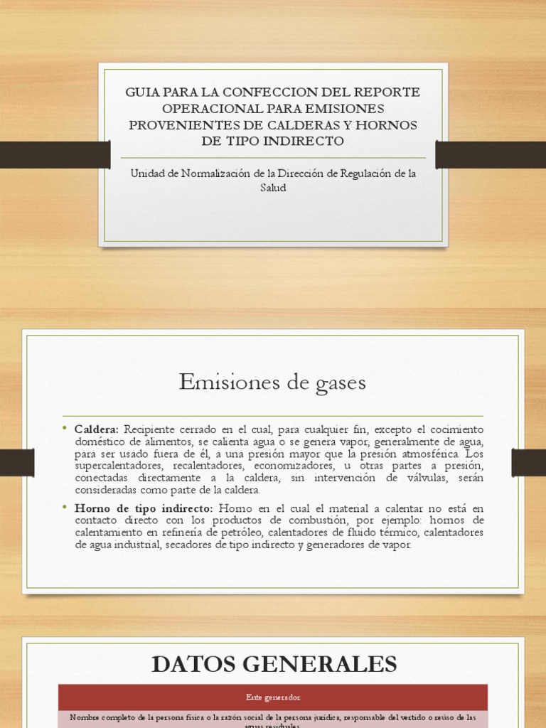 Guía Para La Confección Del Reporte Operacional Para Las Calderas Pdf