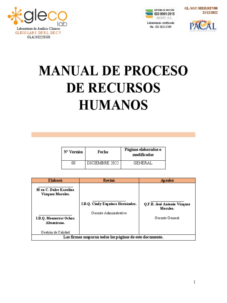 Manual de RH | PDF | Gestión de recursos humanos | Sistema de manejo de ...