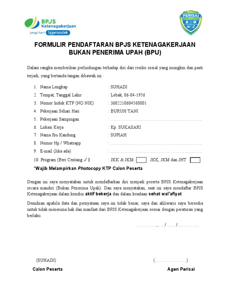 Form Bpu Perisai | PDF