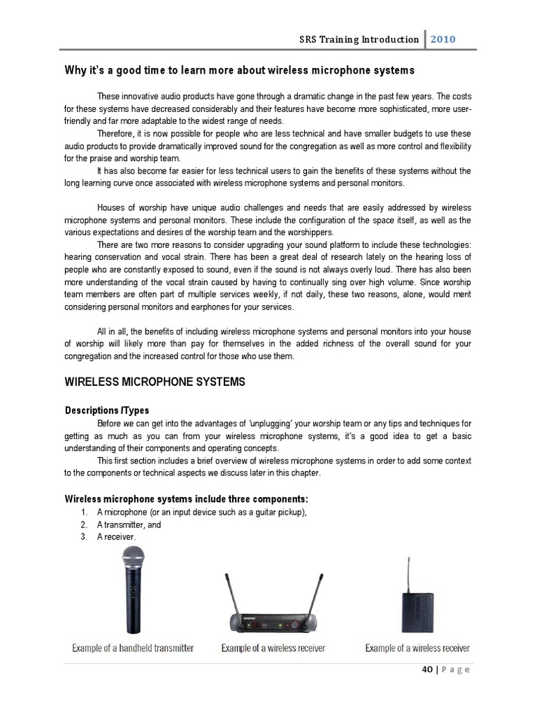 Introduction To Wireless Microphone Systems Pdf Ultra High