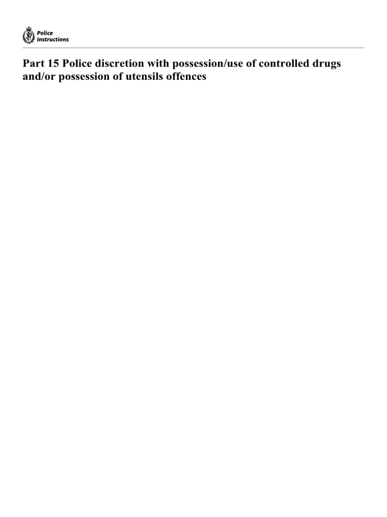 Police Discretion Operational Guidance | PDF | Prohibition Of Drugs ...