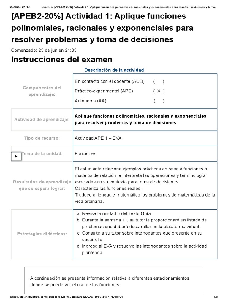 Aplicación de Funciones Polinomiales | PDF | Toma de decisiones ...