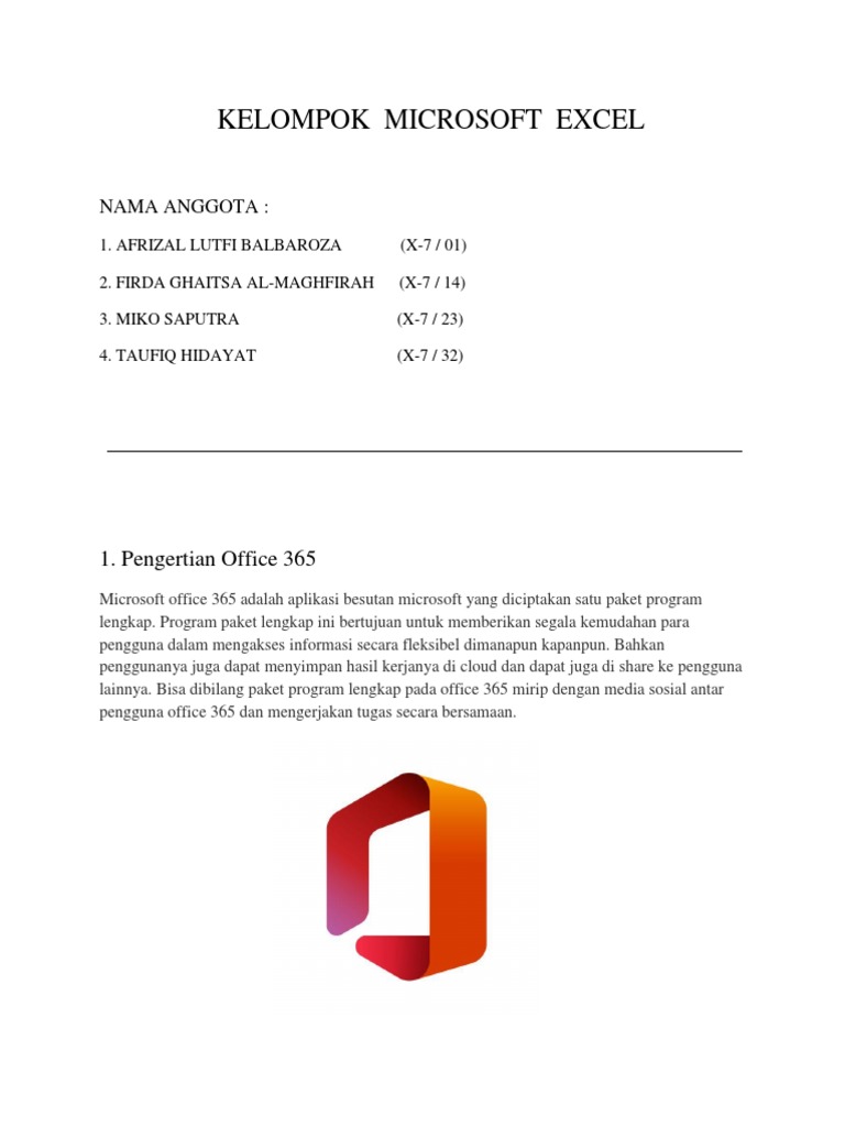 Kelompok Microsoft Excel - X-7 | PDF