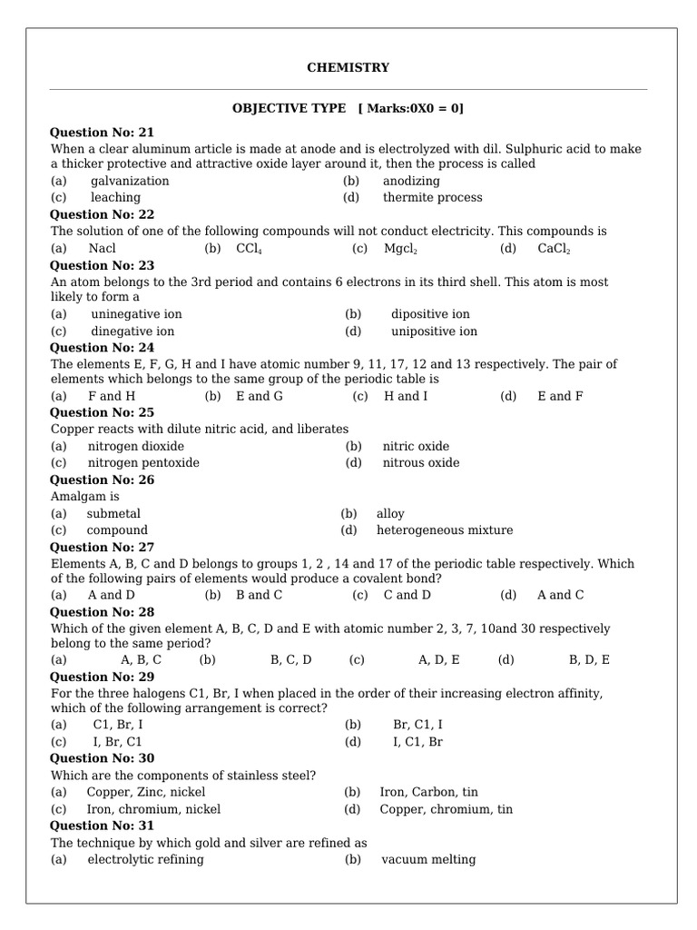 Sara Questions | Download Free PDF | Chemical Bond | Oxide