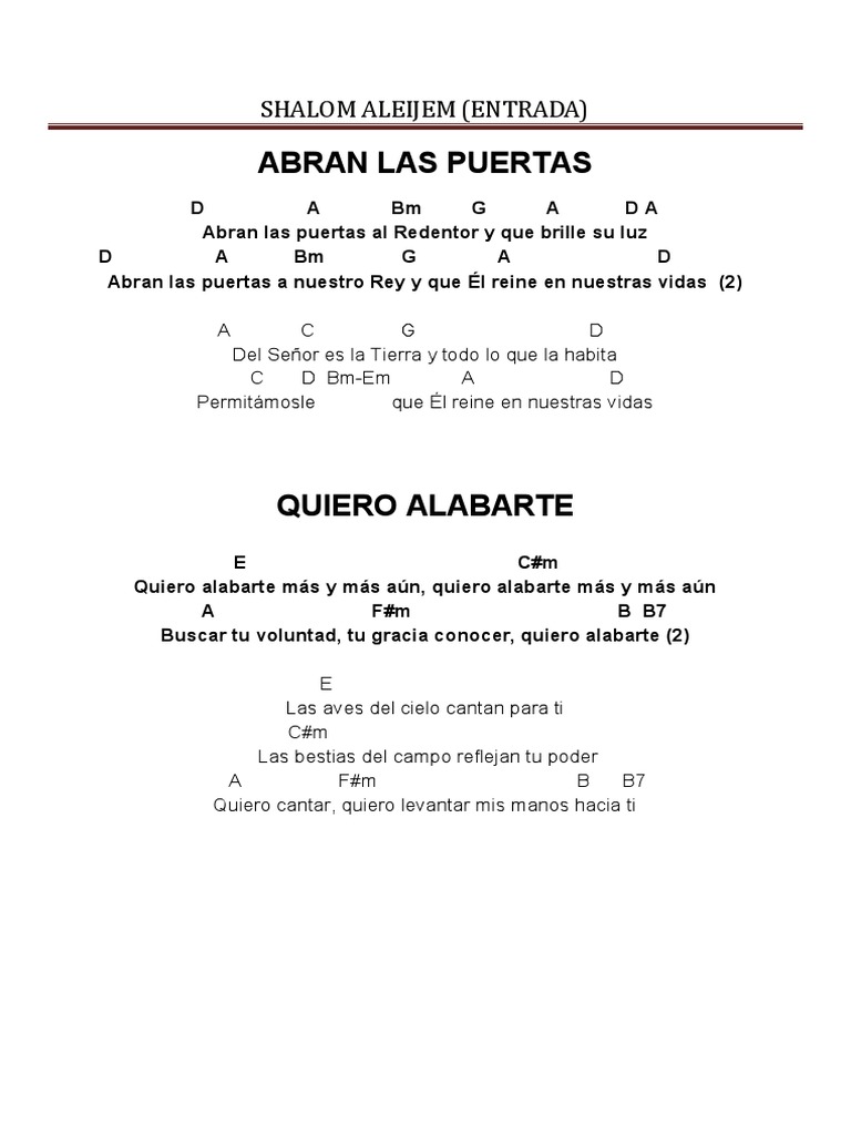 Abran Las Puertas-Quiero Alabarte | PDF