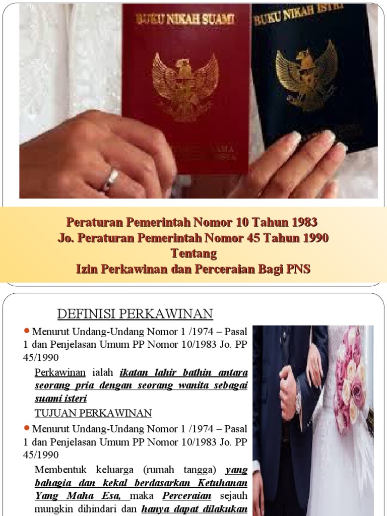 PP No 10 TH 1983 JO 45 TH 1990 Tentang Izin Perkawinan Dan Perceraian Bagi PNS | PDF