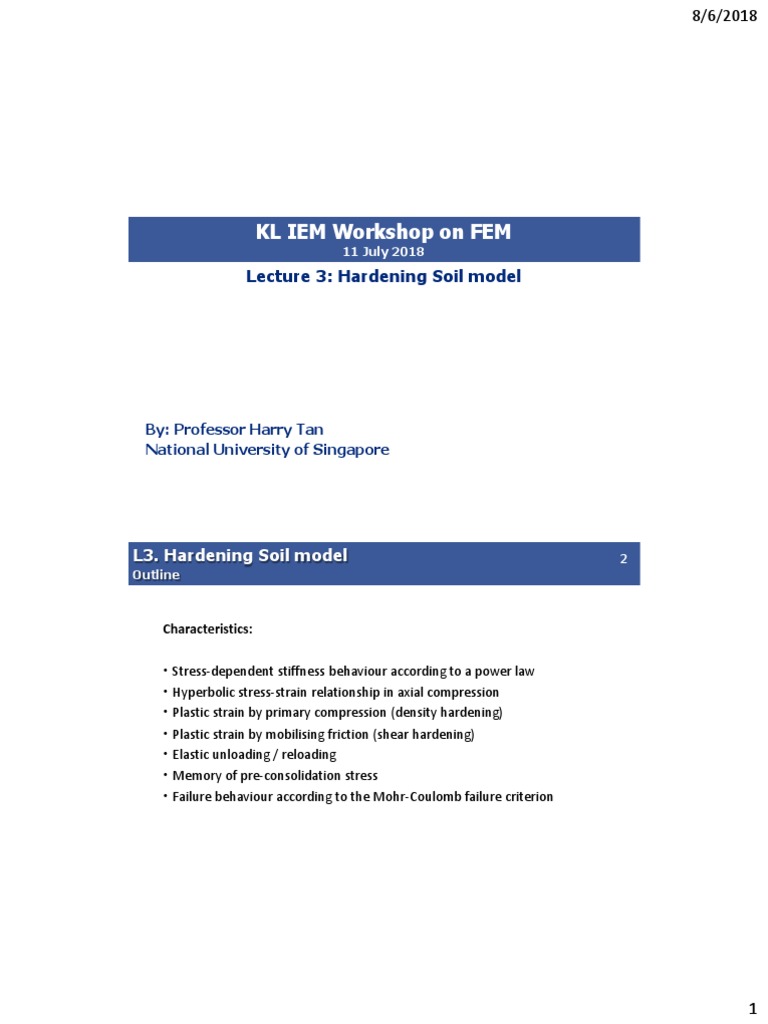 L3 - Hardening Soil Models in Plaxis | PDF | Yield (Engineering ...
