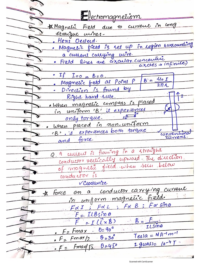 11.electromagnetism Notes | PDF 11.electromagnetism Notes | PDF