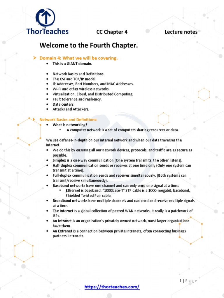 2023+CC+Domain+4+Study+Guide+by+ThorTeaches Com+v1 1 | PDF | Computer Network | Internet ...
