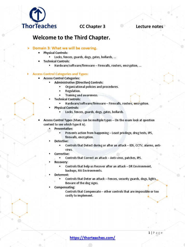 2023+CC+Domain+3+Study+Guide+by+ThorTeaches Com+v1 1 | PDF | Computer Access Control | Non ...