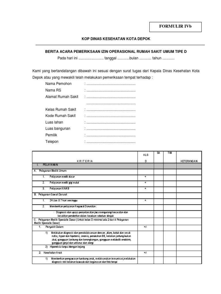 Rumah Sakit Tipe D | PDF