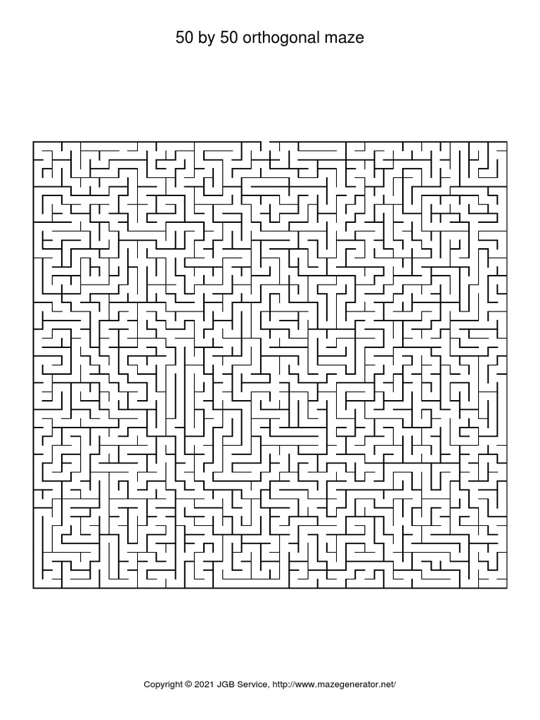 50 by 50 Orthogonal Maze | PDF