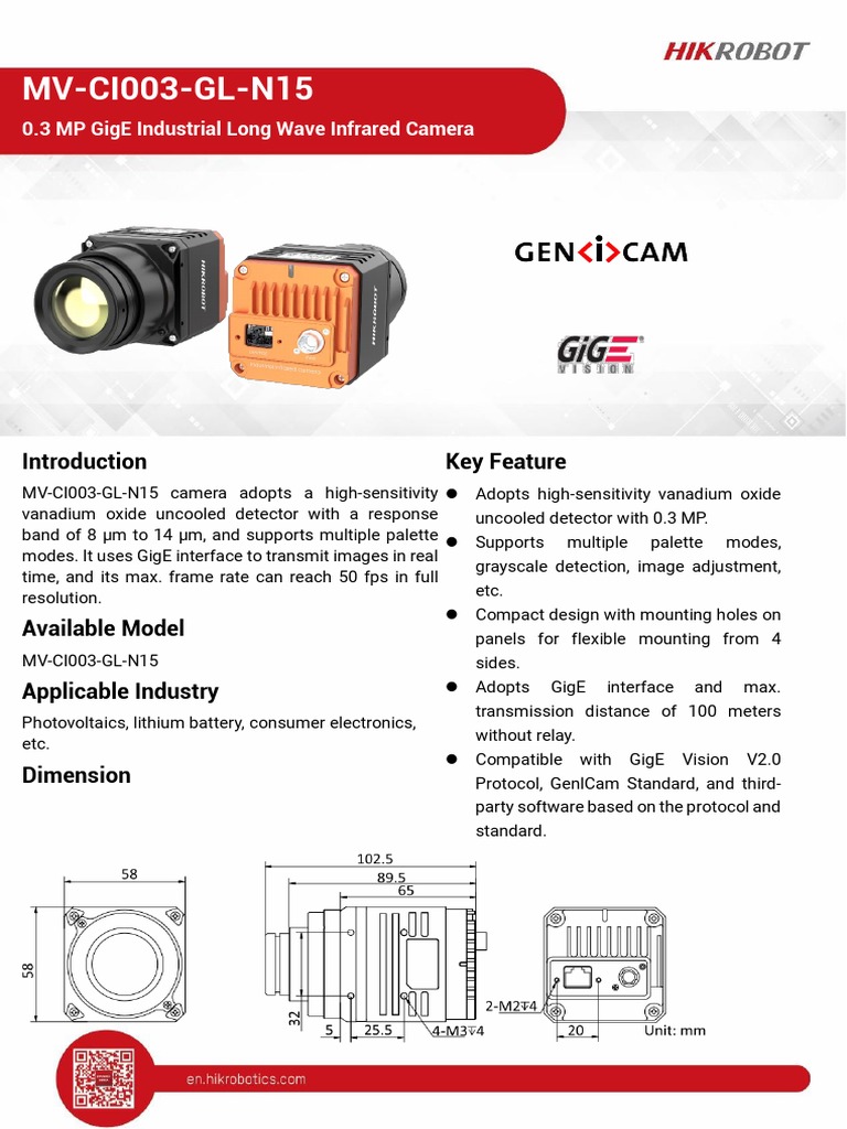 MV-CI003-GL-N15 Industrial Long Wave Infrared Camera - Datasheet - 20221012 | PDF | Pixel ...