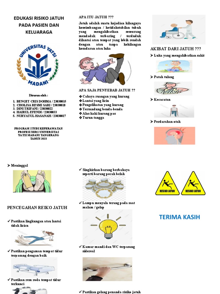 Liflet Edukasi Risiko Jatuh Pada Pasien Dan Keluaraga | PDF