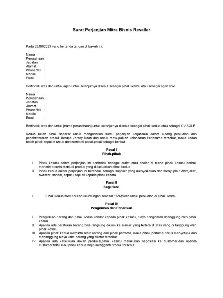 Surat MOU Revisi | PDF