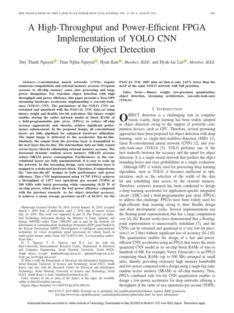 A High-Throughput and Power-Efficient FPGA Implementation of YOLO CNN ... A High-Throughput and Power-Efficient FPGA Implementation of YOLO CNN ...