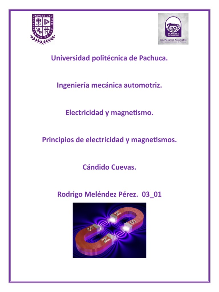 Act. Principos de Electricidad y Magnetismo. | PDF | Magnetismo | Electricidad