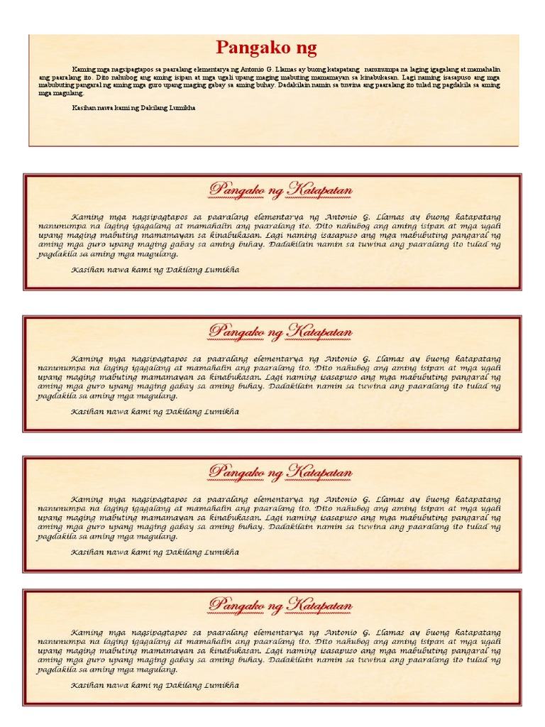 Pangako NG Katapatan | PDF