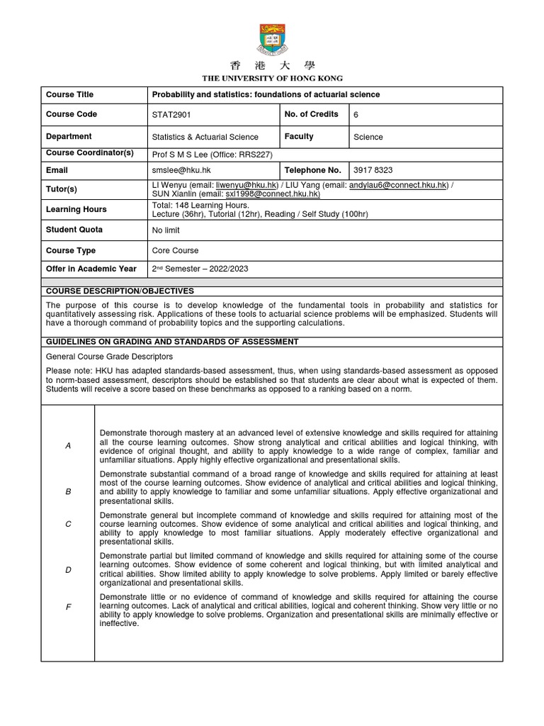 Stat 2901 | PDF | Probability | Thought