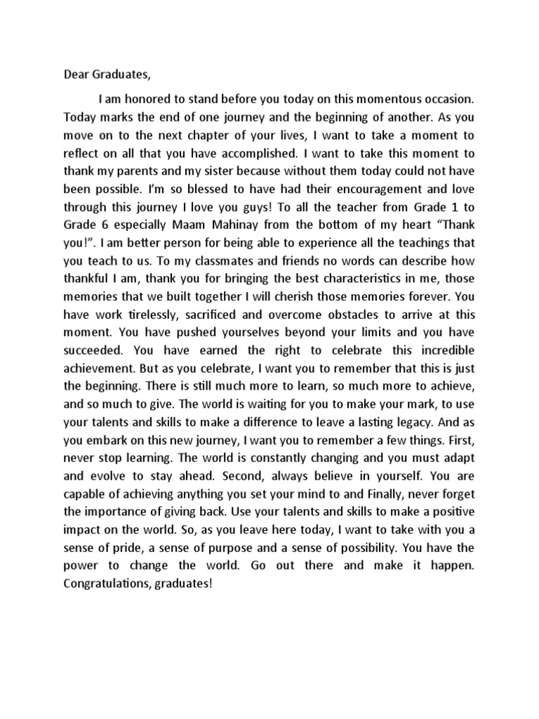 Dear Graduates | PDF