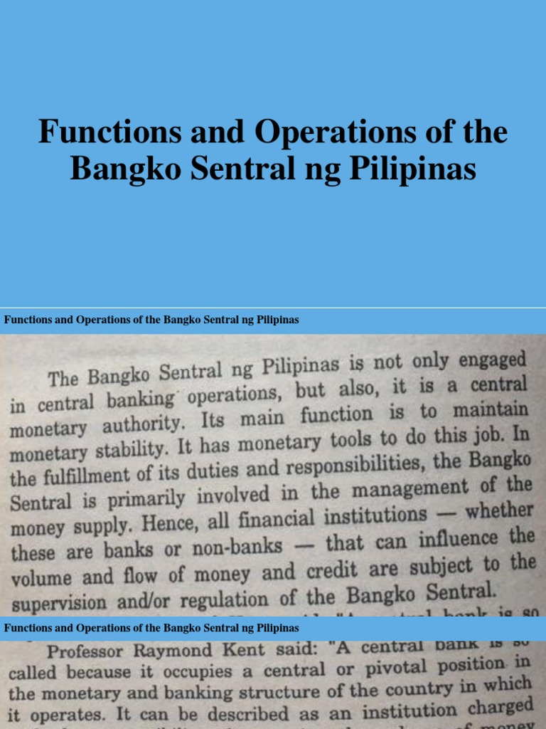 Functions and Operations of The Bangko Sentral NG Pilipinas (PPT ...