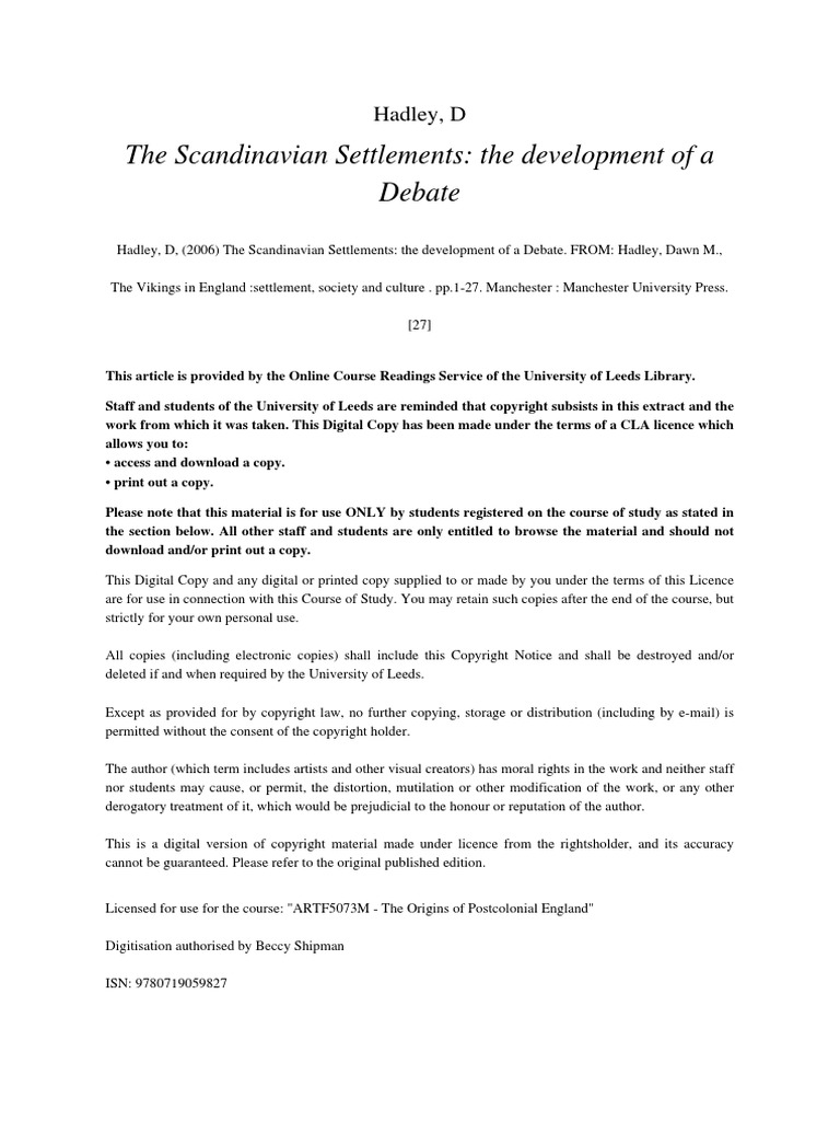 06.04.hadley, D - The Scandinavian Settlements The Development of A ...