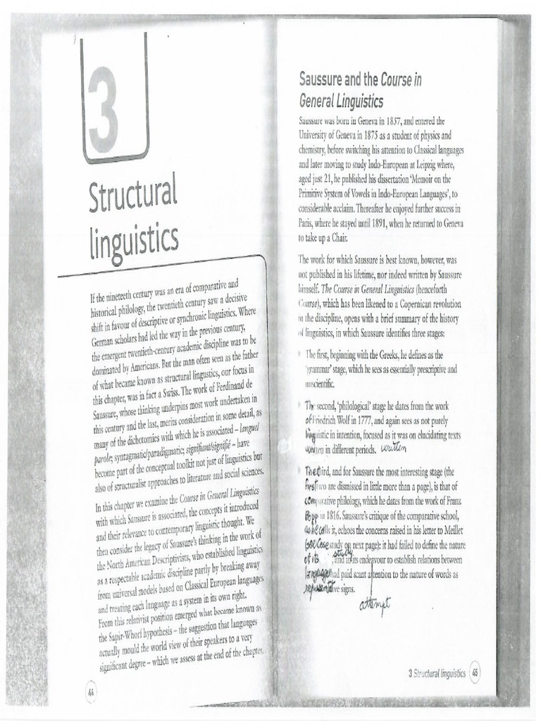 Saussure Structural Linguistics | PDF