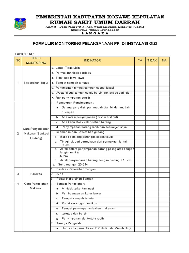Form Instalasi Gizi | PDF