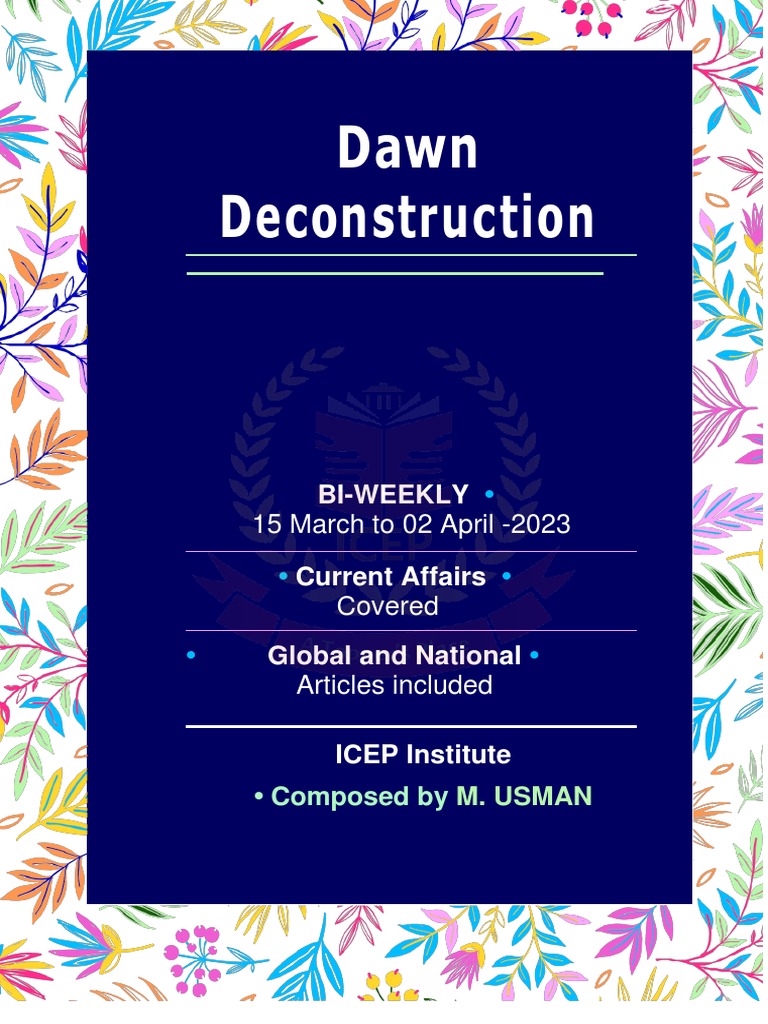 ICEP CSS PMS Institute - Dawn Deconstruction E-Magazaine Monthy - W.A ...