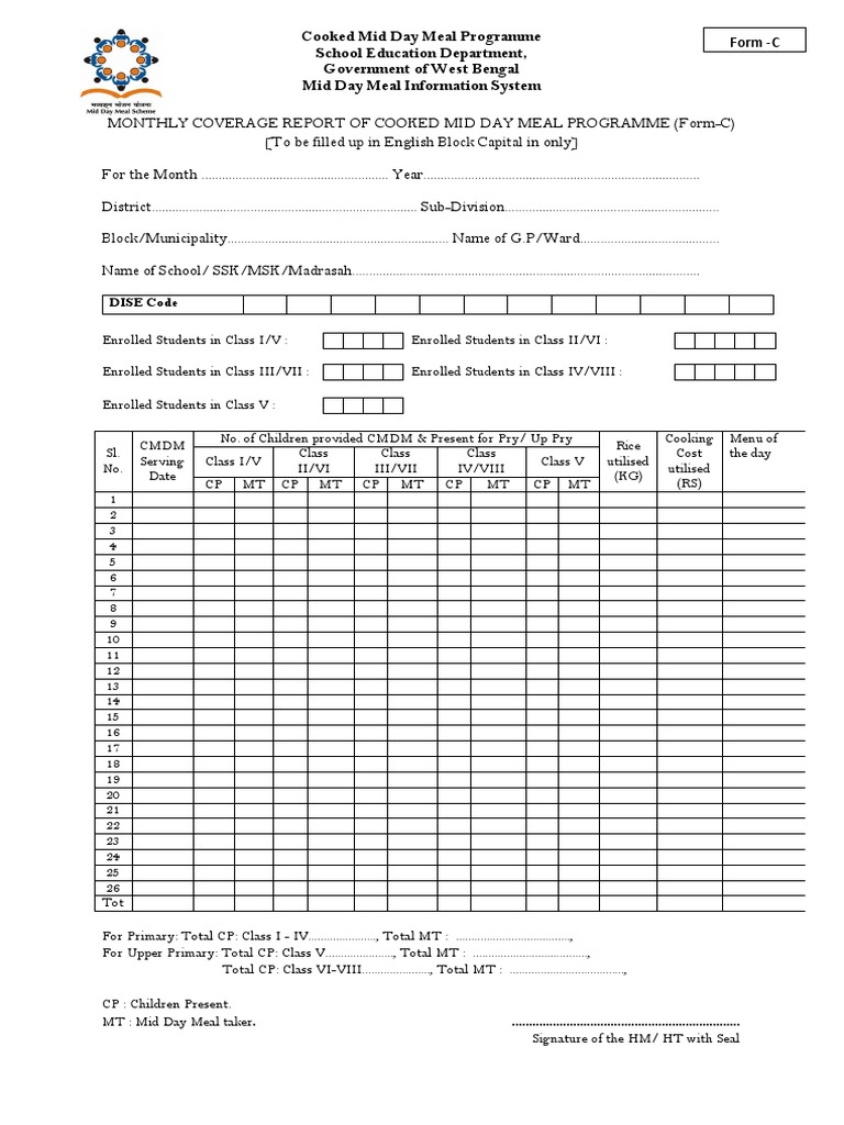 Form C Pdf Food And Drink Preparation Cuisine