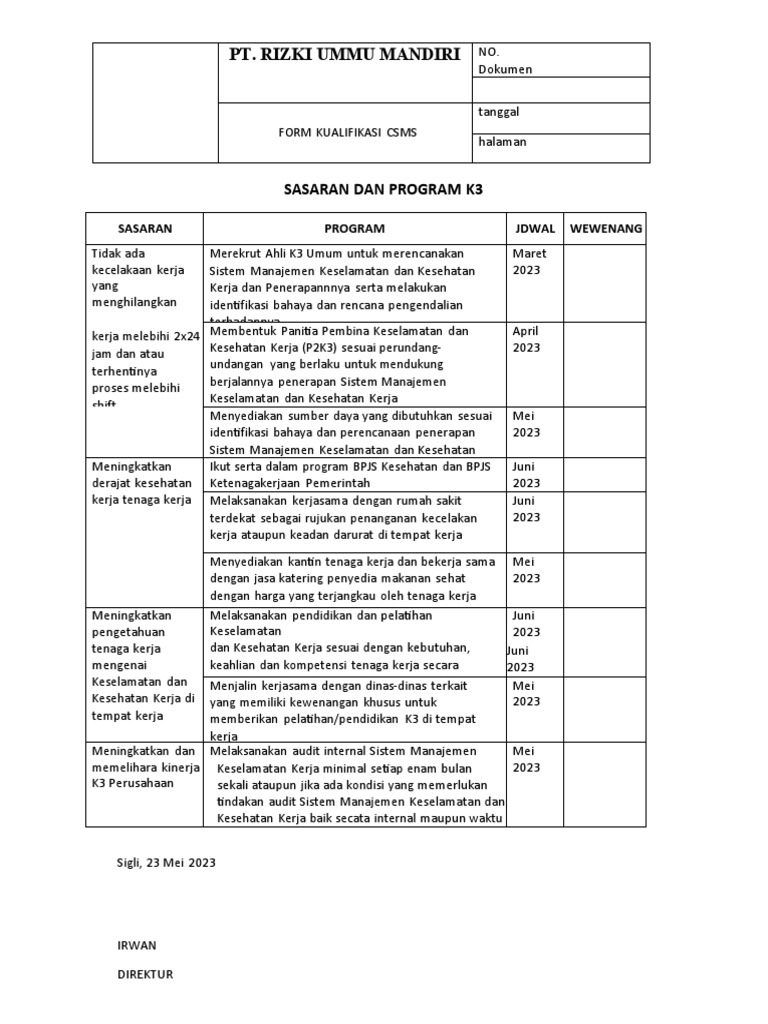 29.program Pelatihan K3L | PDF