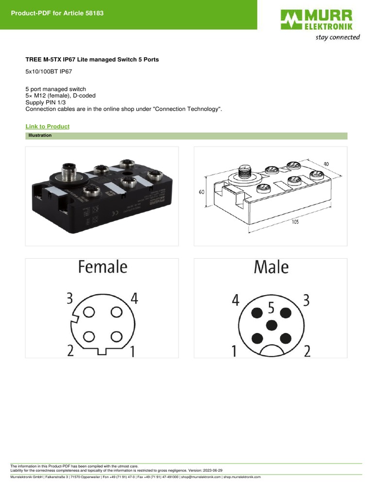 Murr Tree M-5TX 58183 - Product-PDF - en | PDF | Internet Protocols ...