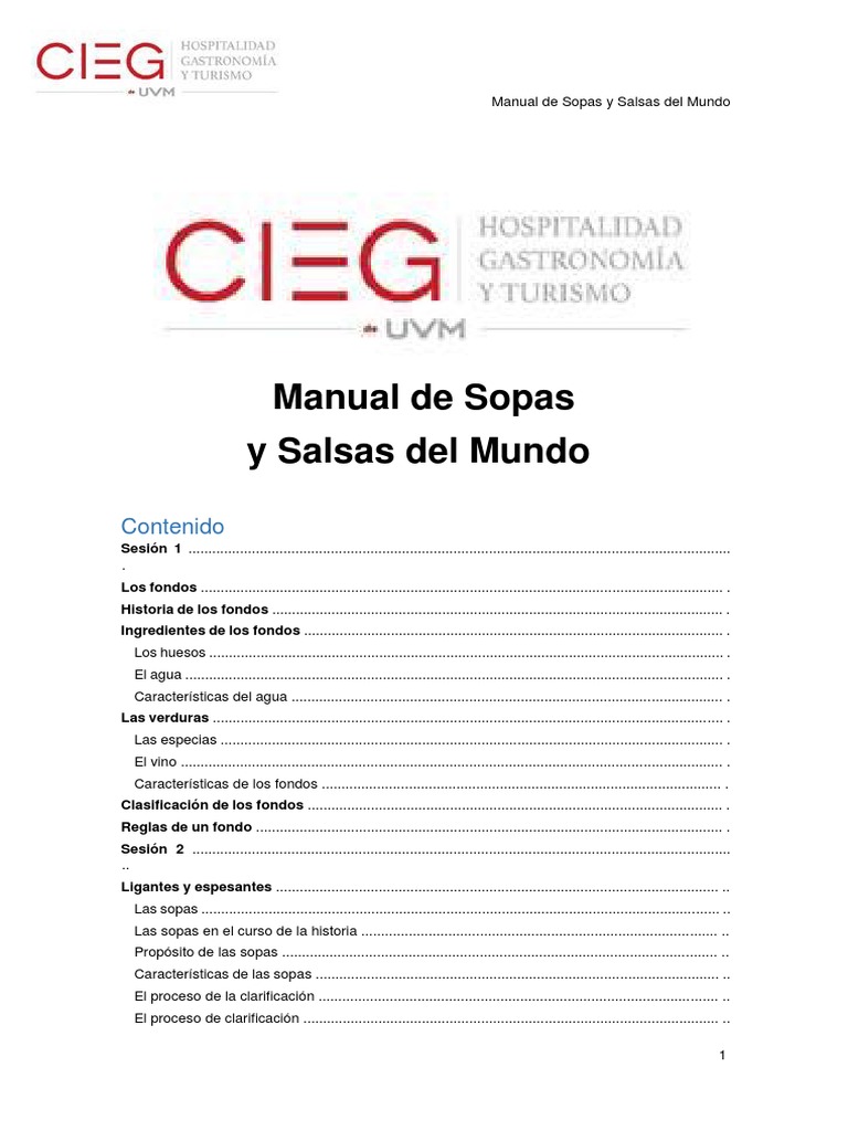 Manual de Sopas y Salsas Globales | PDF | Caldo | Sopa