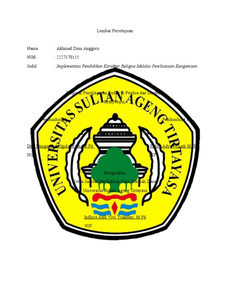 Lembar Persetujuan Sempro | PDF | Sains & Matematika