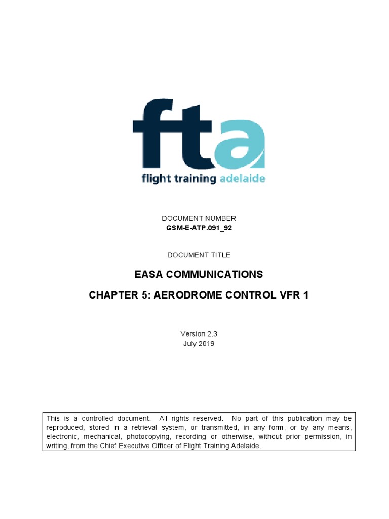 VFR Aerodrome Control Guide | PDF | Air Traffic Control | Visual Flight ...