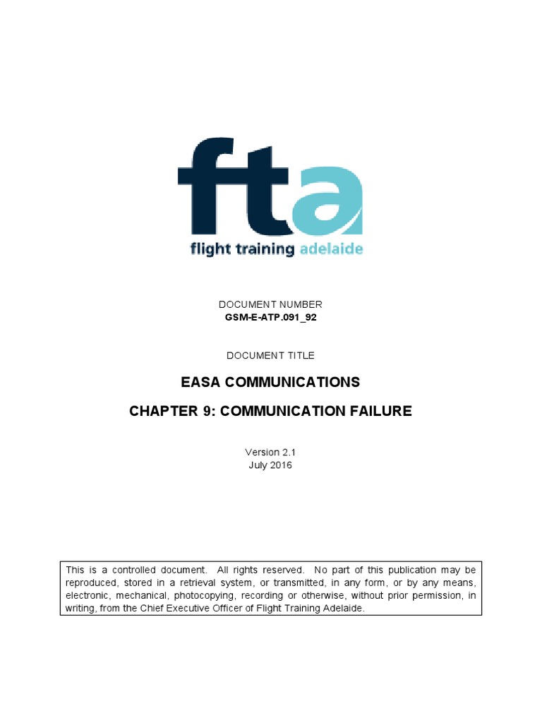 Chapter 9 (Communication Failure) | Download Free PDF | Transponder ...
