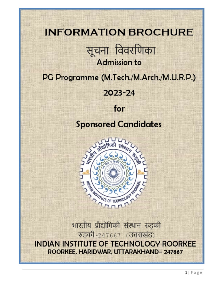 M.Tech. Sponsored Information Brochure 2023 | PDF | Academic Degree | Engineering