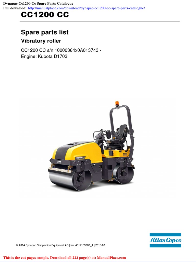 Dynapac CC1200 Spare Parts List | PDF | Marine Propulsion | Engines