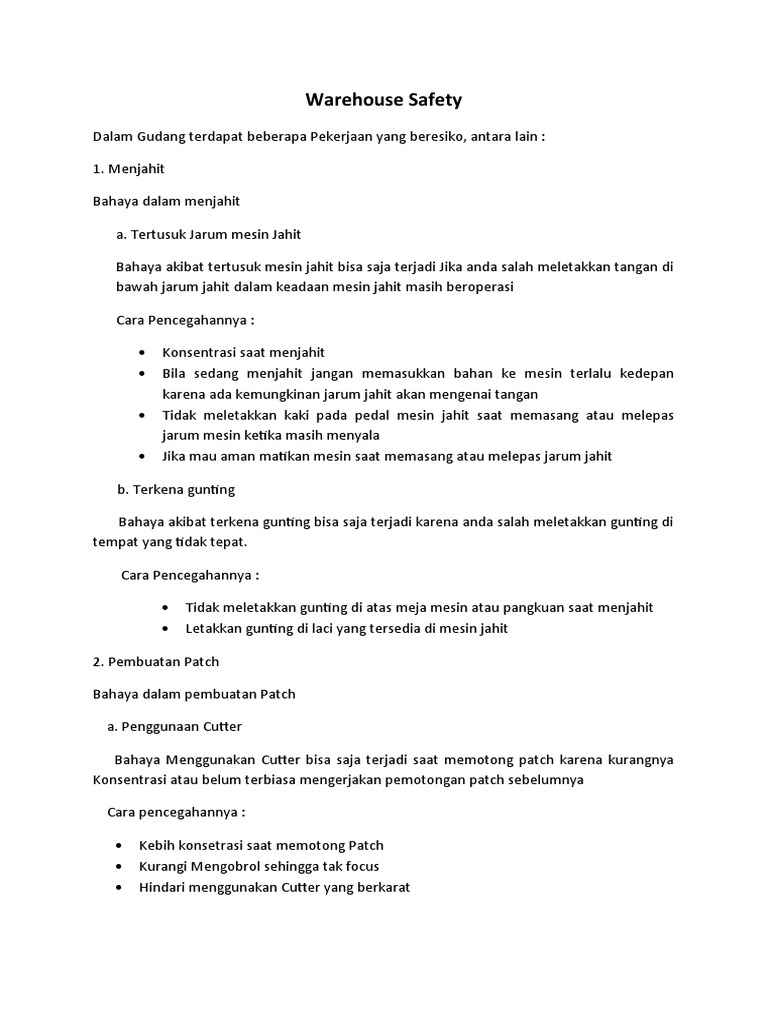 Warehouse Safety | PDF