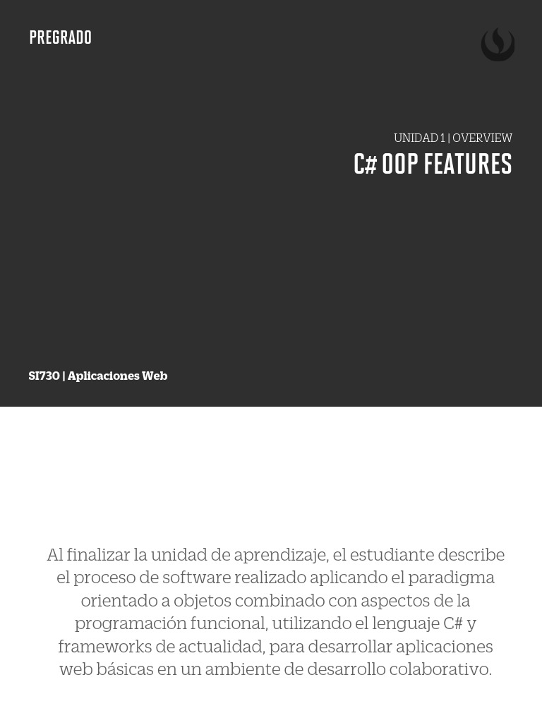 Upc Pre Si730 Csharp Oop Features - v1 | PDF | C Sharp (lenguaje de programación) | Programación